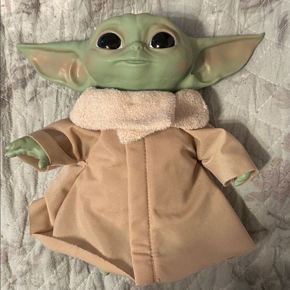 Hasbro | Toys | Hasbro Baby Yoda Green And Tan Plush Toy | Poshmark